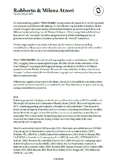 Expo "Strangers" - Robberto&Milena Atzori :: Overlabt